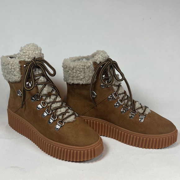 Lisa Vicky | Shoes | Lisa Vicky Tireless Boot Lace Up Faux Fur Lined ...